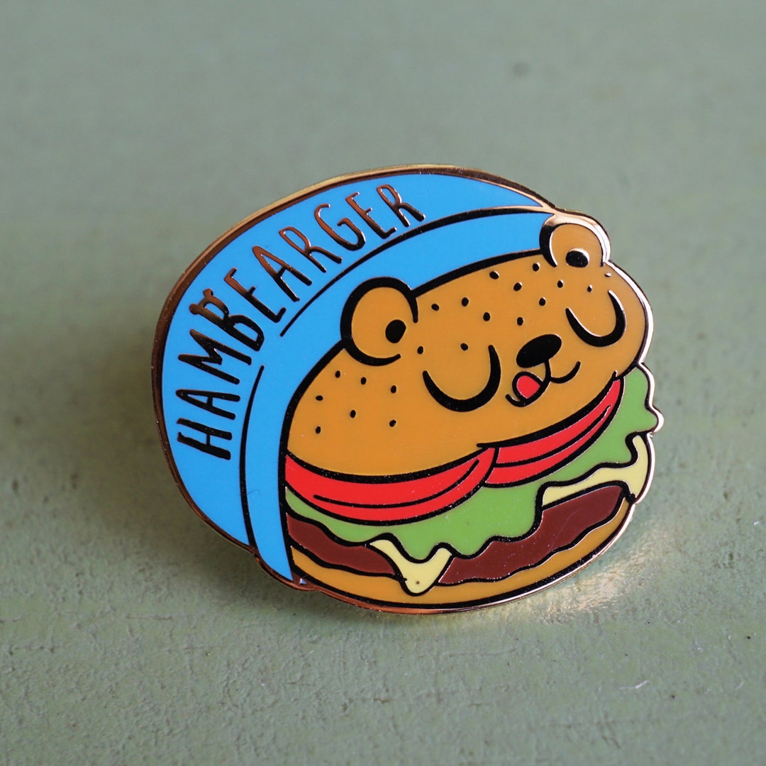 Hambearger Hard Enamel Lapel Pin - Etsy