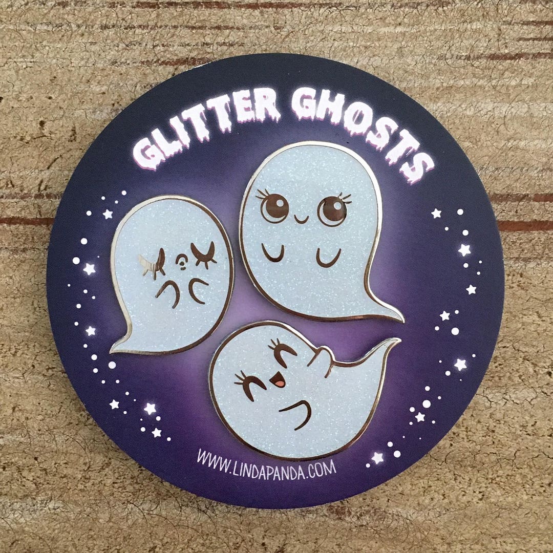 Glitter Ghosts Hard Enamel Lapel Pin Set - Etsy