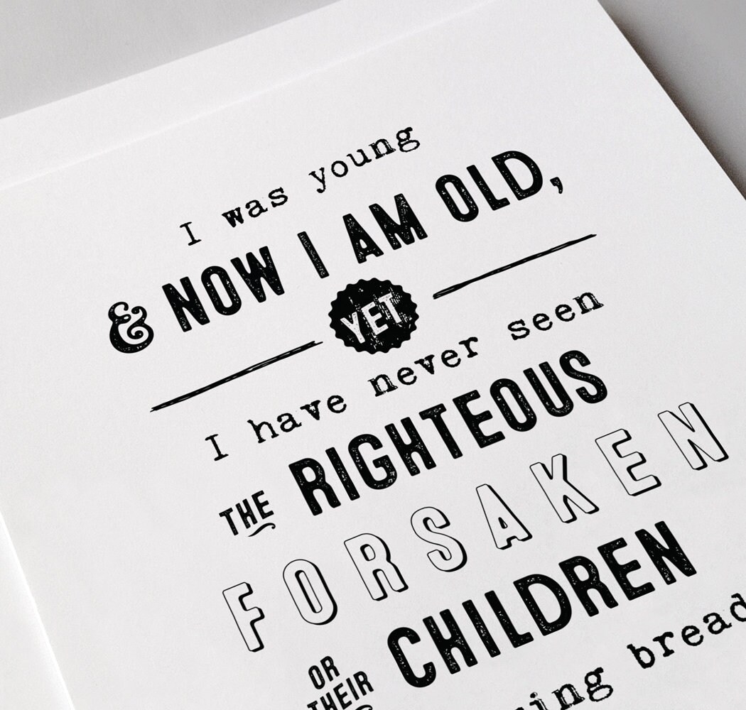 Psalm 37:25 Giclée Art Print Christian Journal Scripture | Etsy