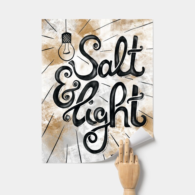 HAND-LETTERED Salt & Light Giclée Art Print Original | Etsy