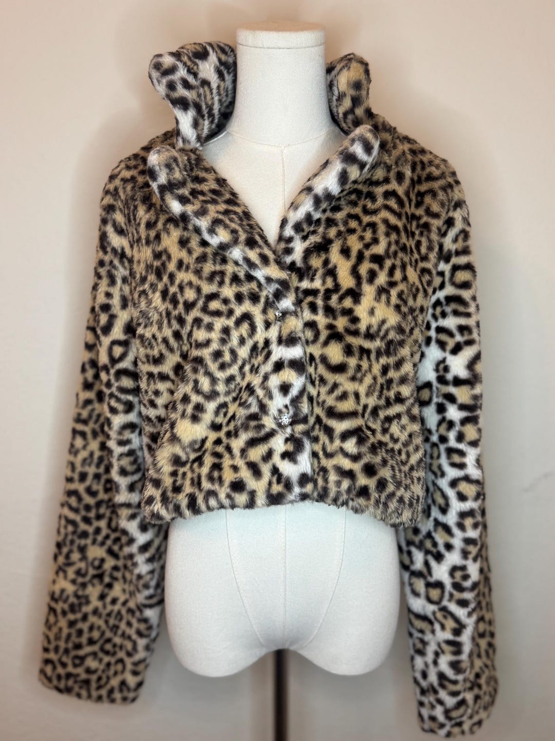 VTG 90s Y2K Era Cropped Faux Leopard Jacket - Etsy
