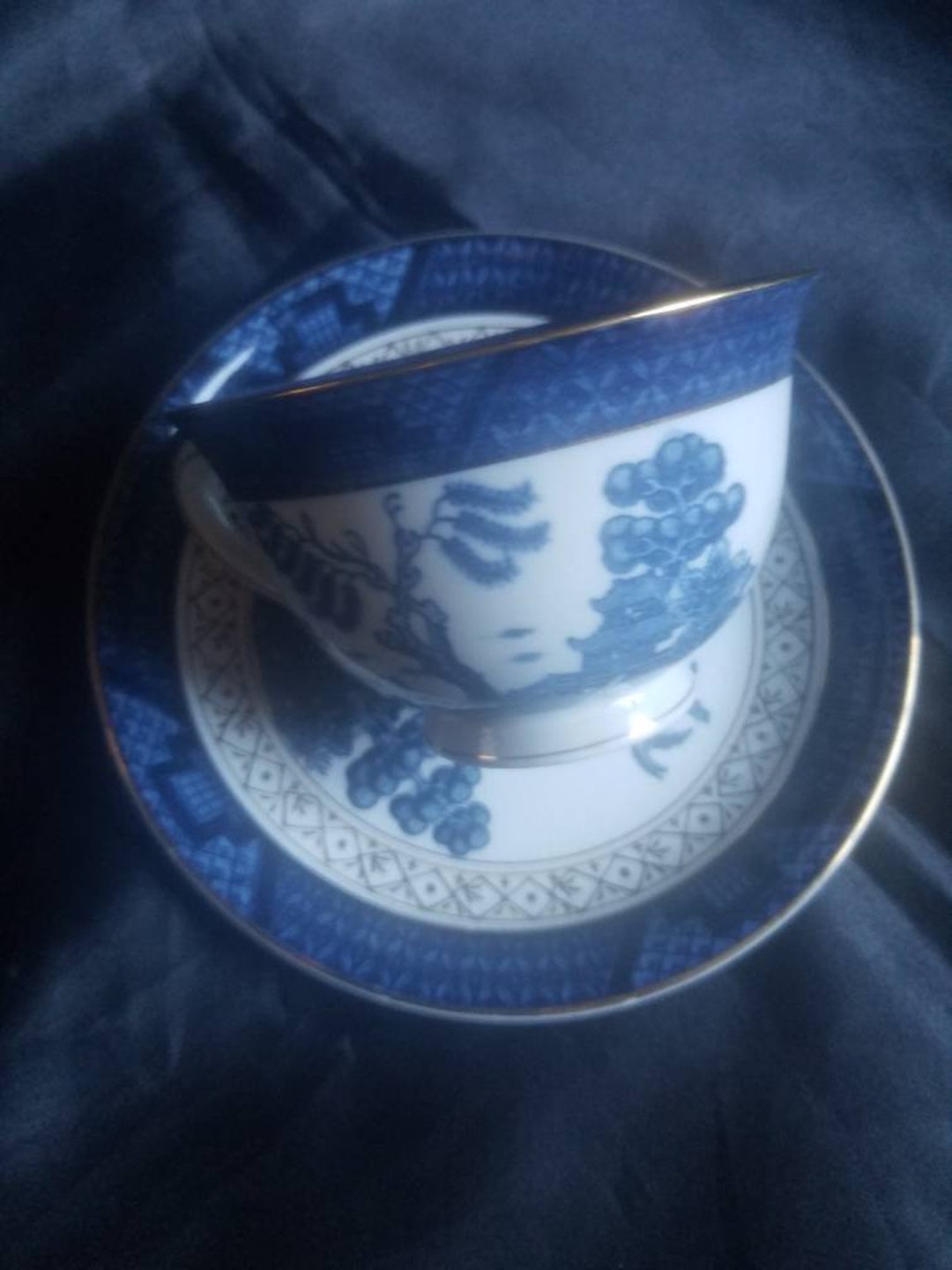 Vintage Occupied Japan Ironstone Ware Blue Willow Cup and Saucer - Etsy