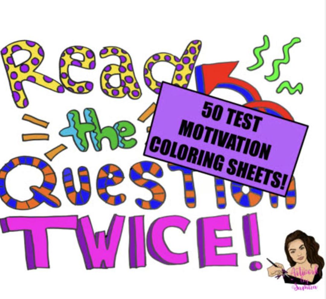 Printable Test Motivation Coloring - Etsy