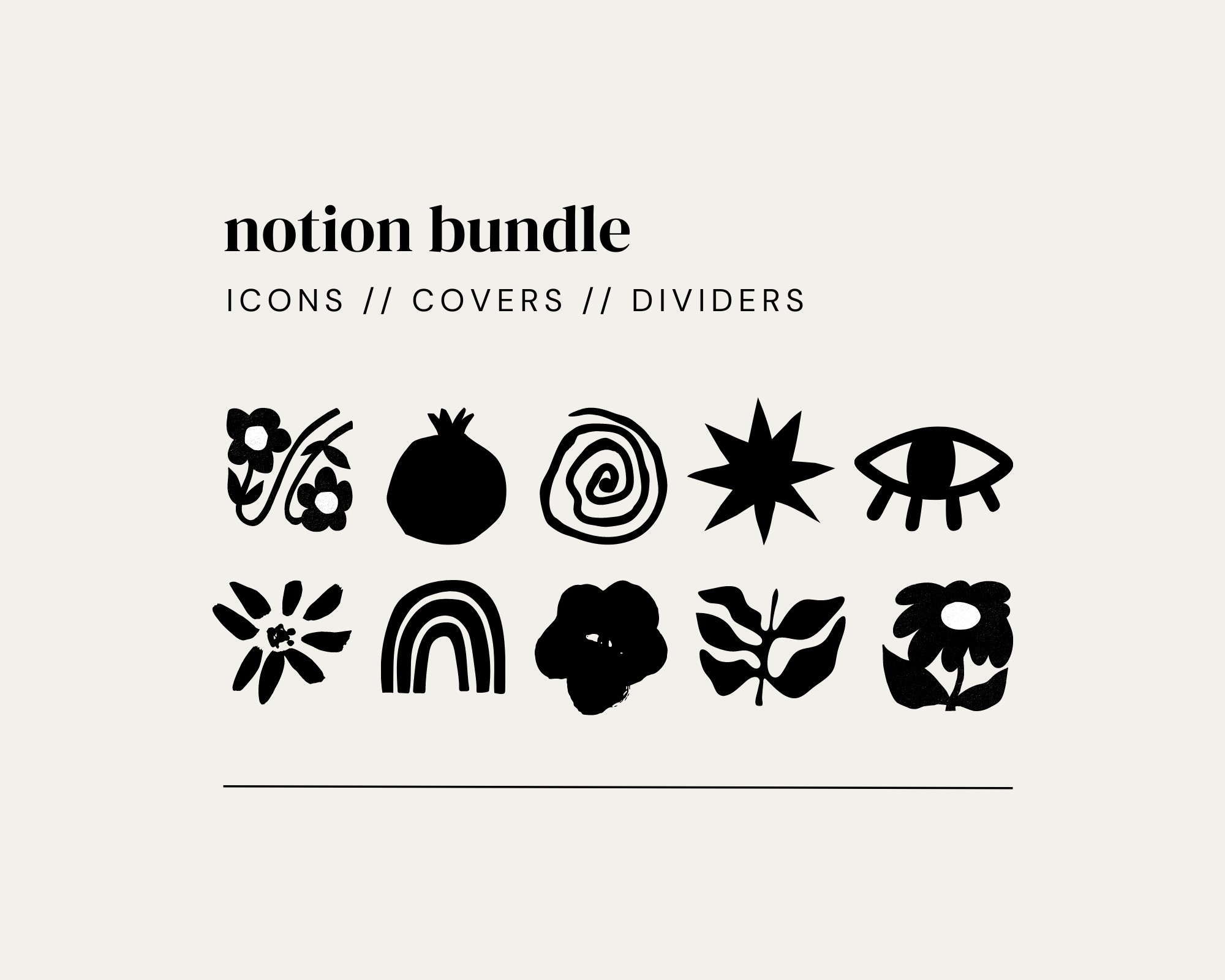 Notion Essence: Minimalistic Icon Collection // Organic, Funky, Black ...