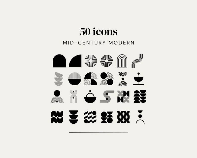 Notion Bundle: Mid-century Modern Icon Collection // Bold, Graphic ...