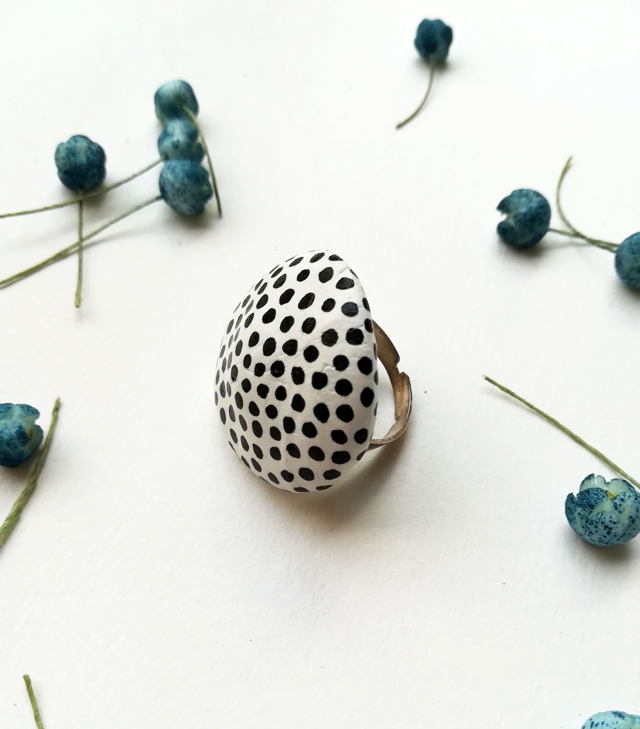 Women's Ceramic Ring With Adjustable Size is Unique Handmade Clay Ring ...