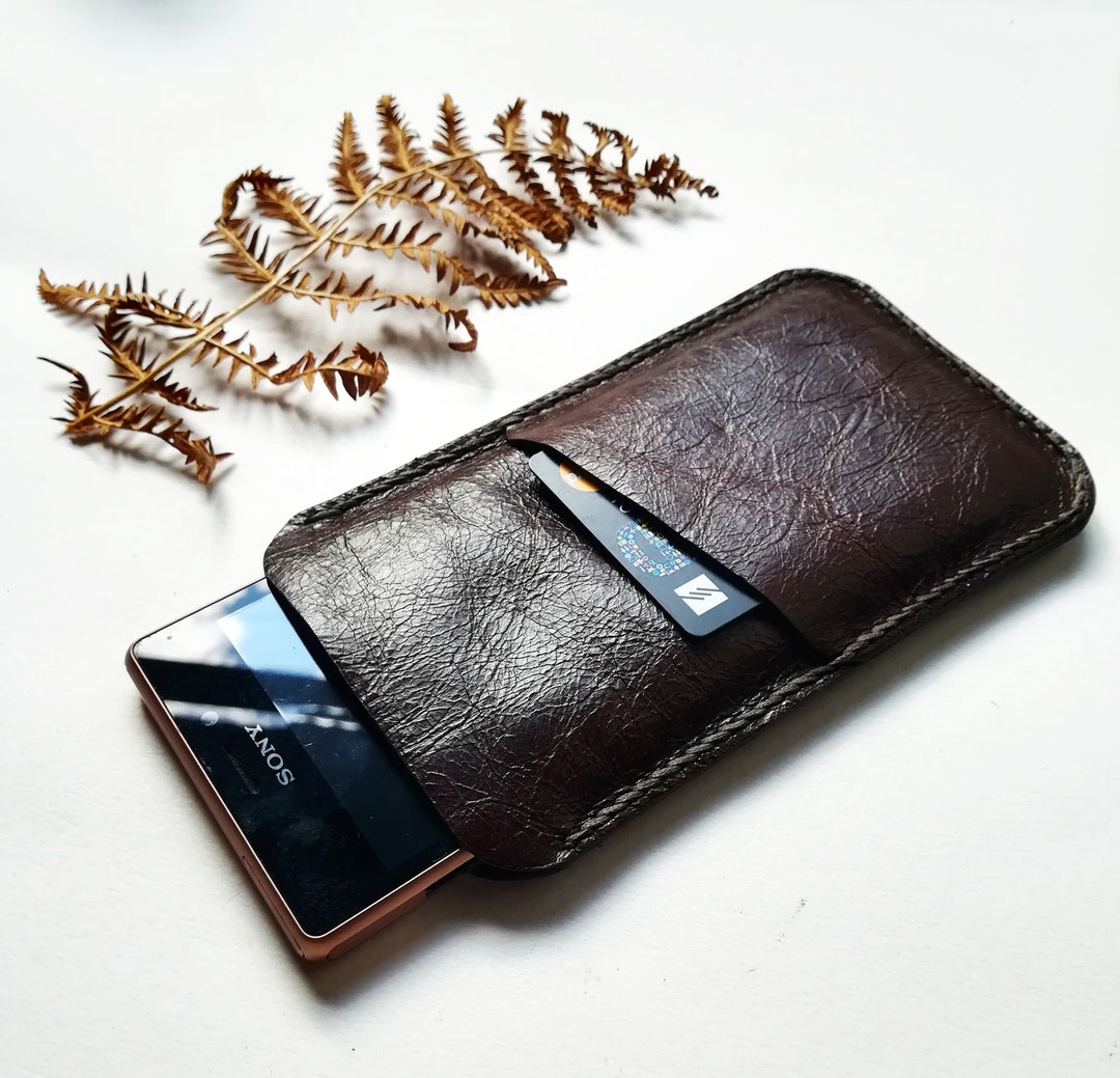 Men's Leather Phone Case Handmade Personalized Phone Case With Genuine ...