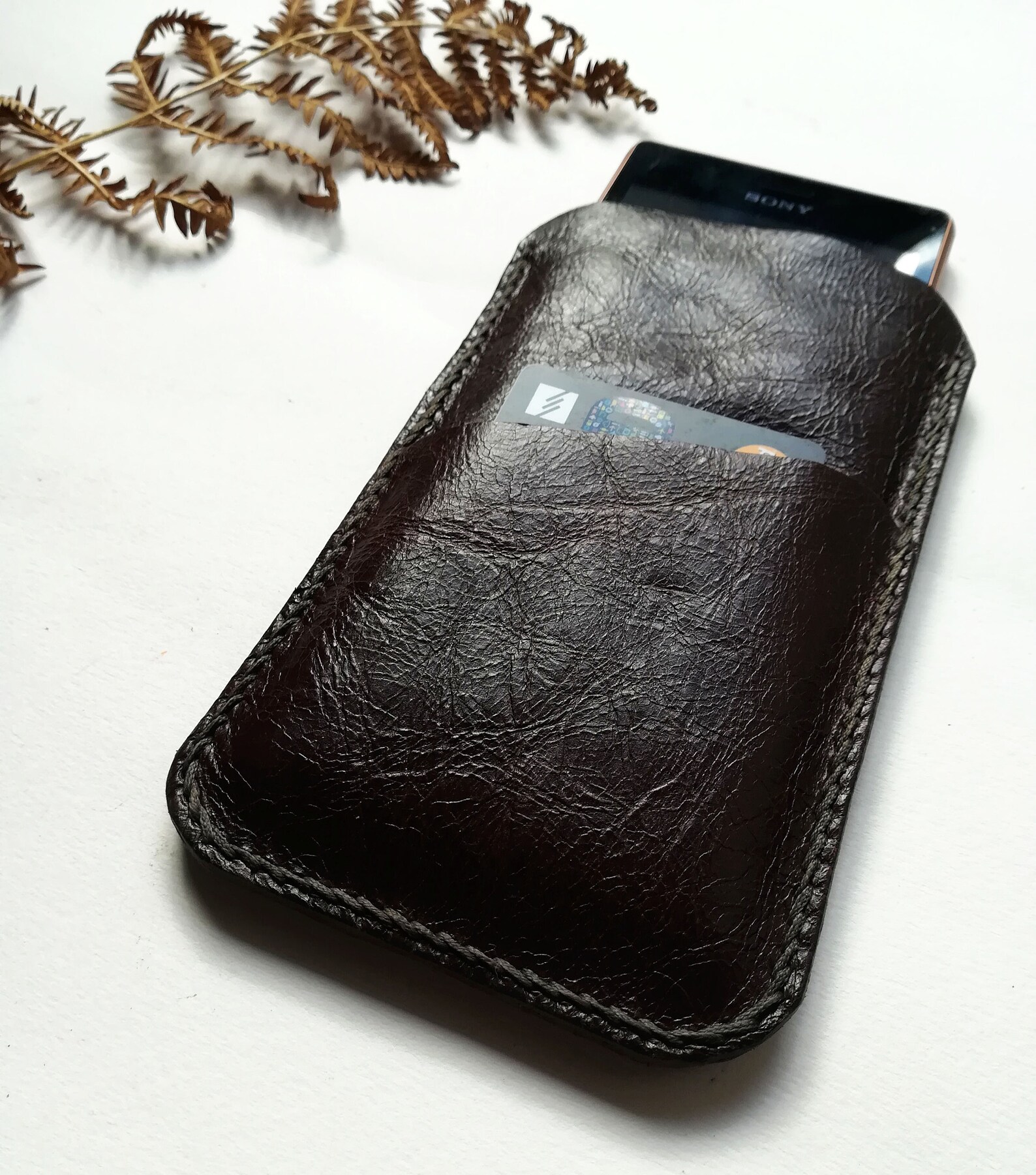 Men's Leather Phone Case Handmade Personalized Phone Case With Genuine ...