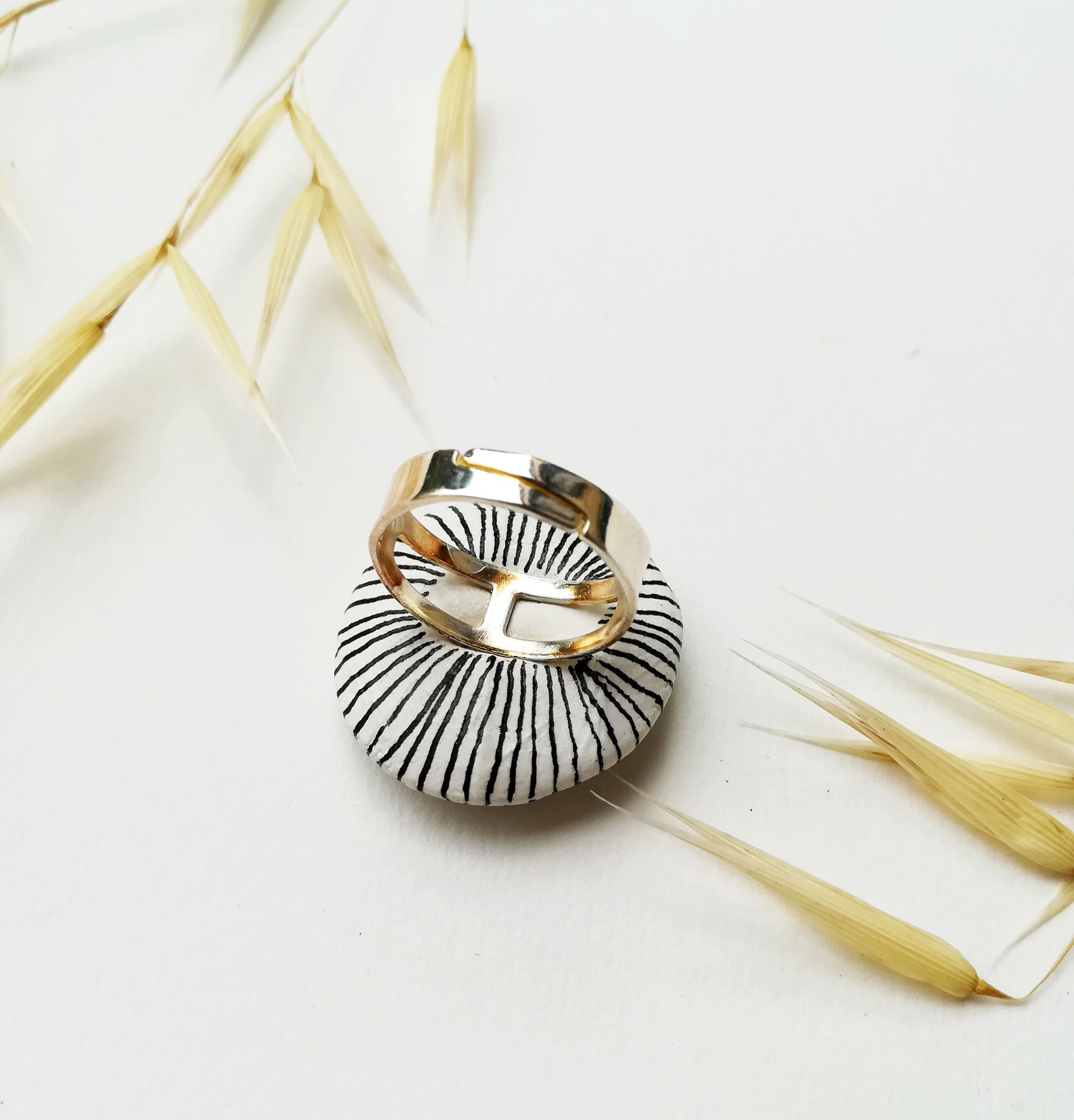 Women's Ceramic Ring With Adjustable Size is Unique Handmade Clay Ring ...