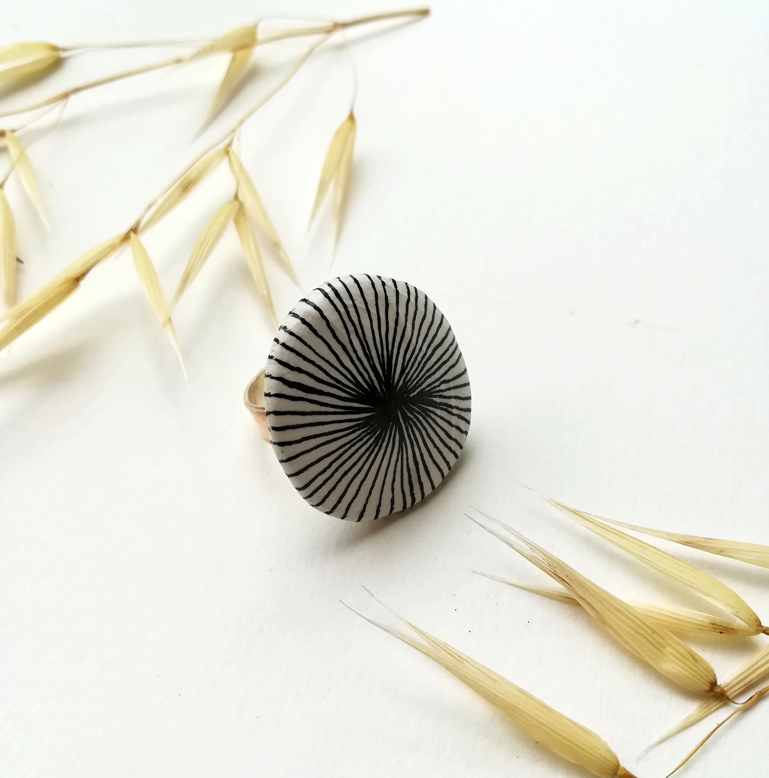 Women's Ceramic Ring With Adjustable Size is Unique Handmade Clay Ring ...