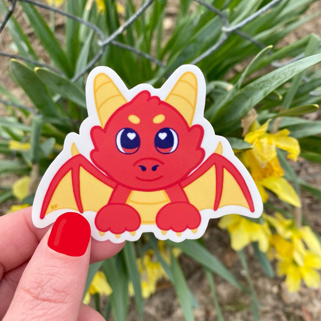 Red Dragon Peeker Sticker Mythical Creatures / Fantasy / Dungeons and ...