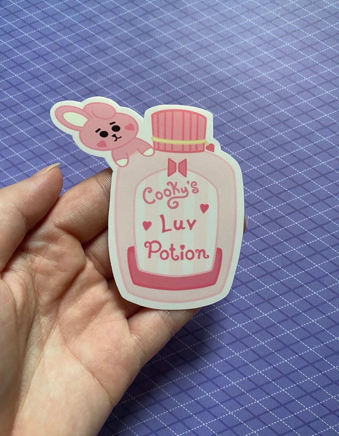 BTS Cooky Luv Potion Bottle Glossy Sticker | Etsy