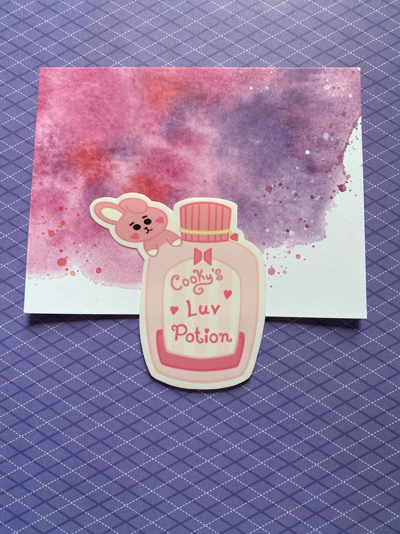 Bts Cooky Luv Potion Bottle Glossy Sticker Etsy