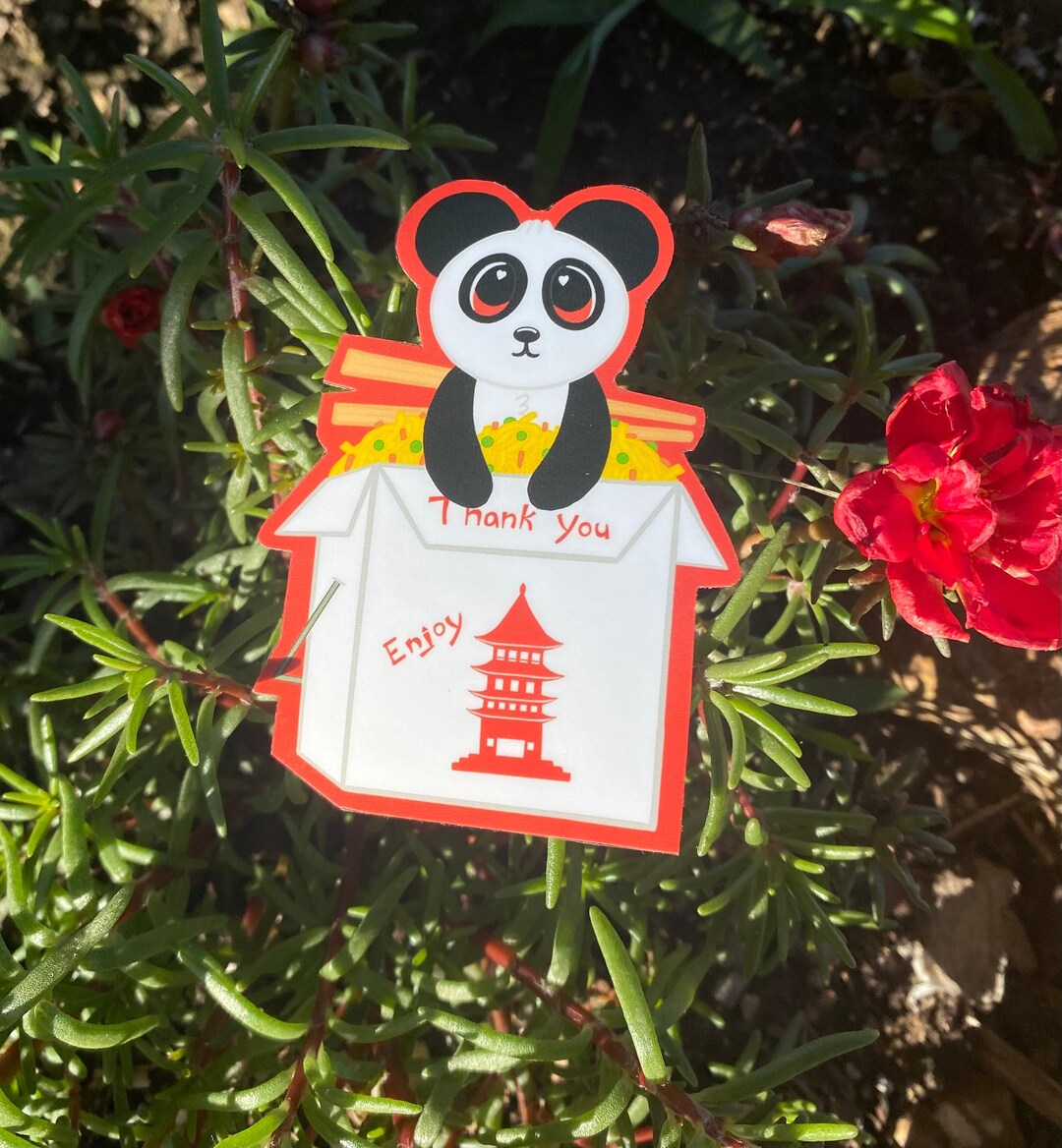 Panda Chinese Takeout Sticker - Etsy