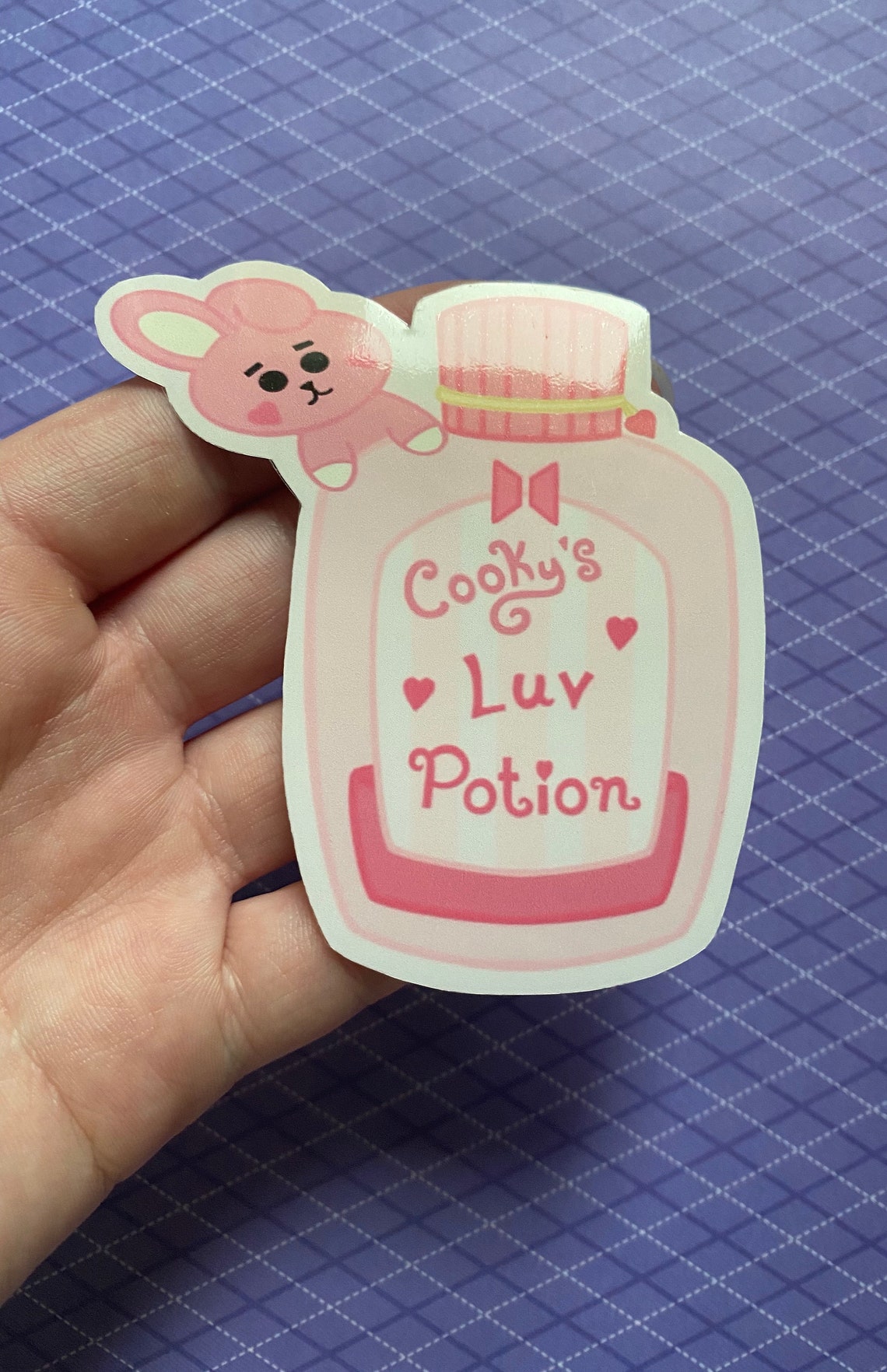 BTS Cooky Luv Potion Bottle Glossy Sticker - Etsy