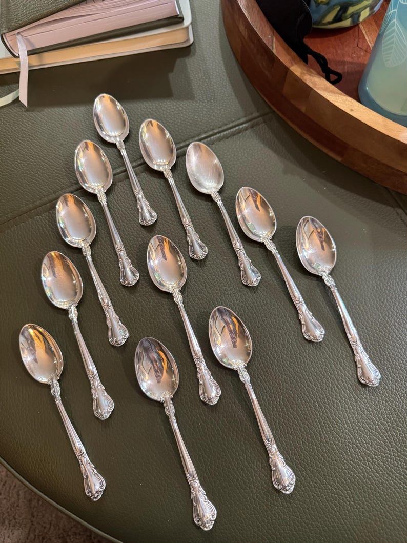 Birks Sterling Silver - Set of 12 Demitasse Coffee Spoons - Chantilly ...