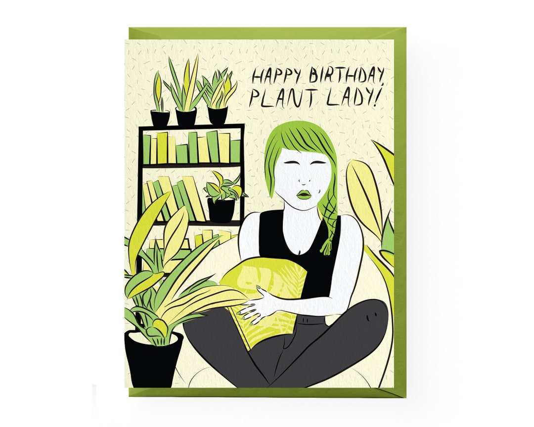Plant Lady Birthday Card Plant Birthday Card Birthday Card - Etsy