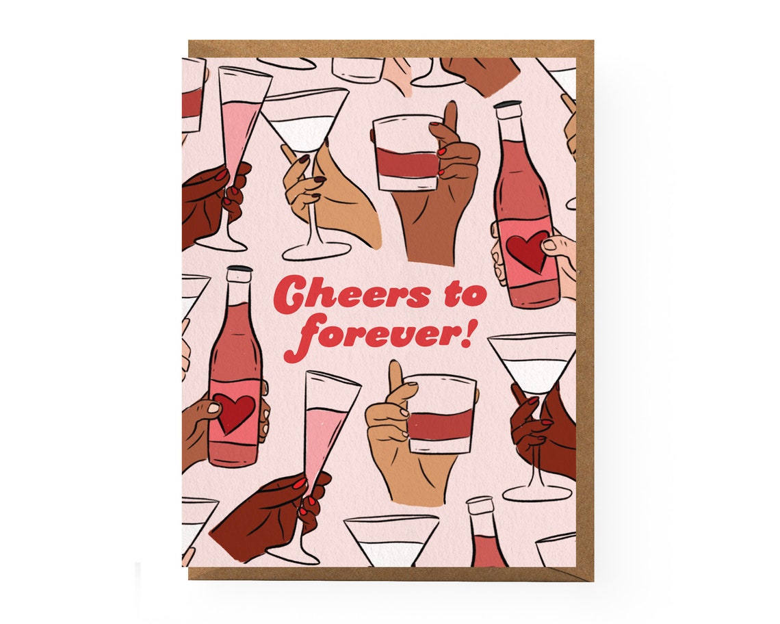 Cheers to Forever! | Wedding Card, Engagement Card, Anniversary Card - Etsy