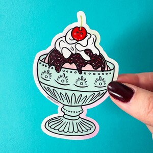 Ice Cream Sundae Sticker - Etsy