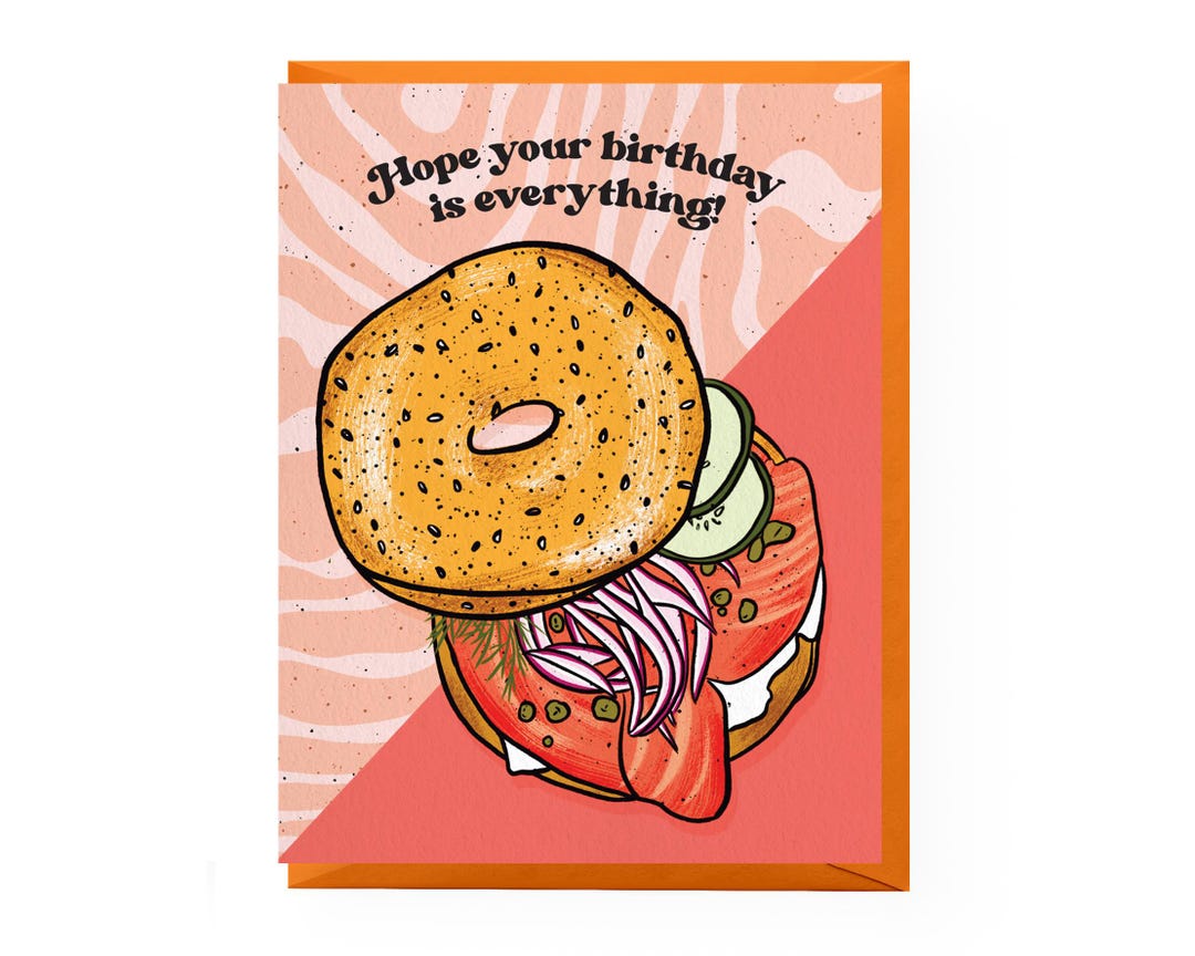 Everything Bagel Birthday Card | Foodie Birthday Card, Snacks Birthday ...