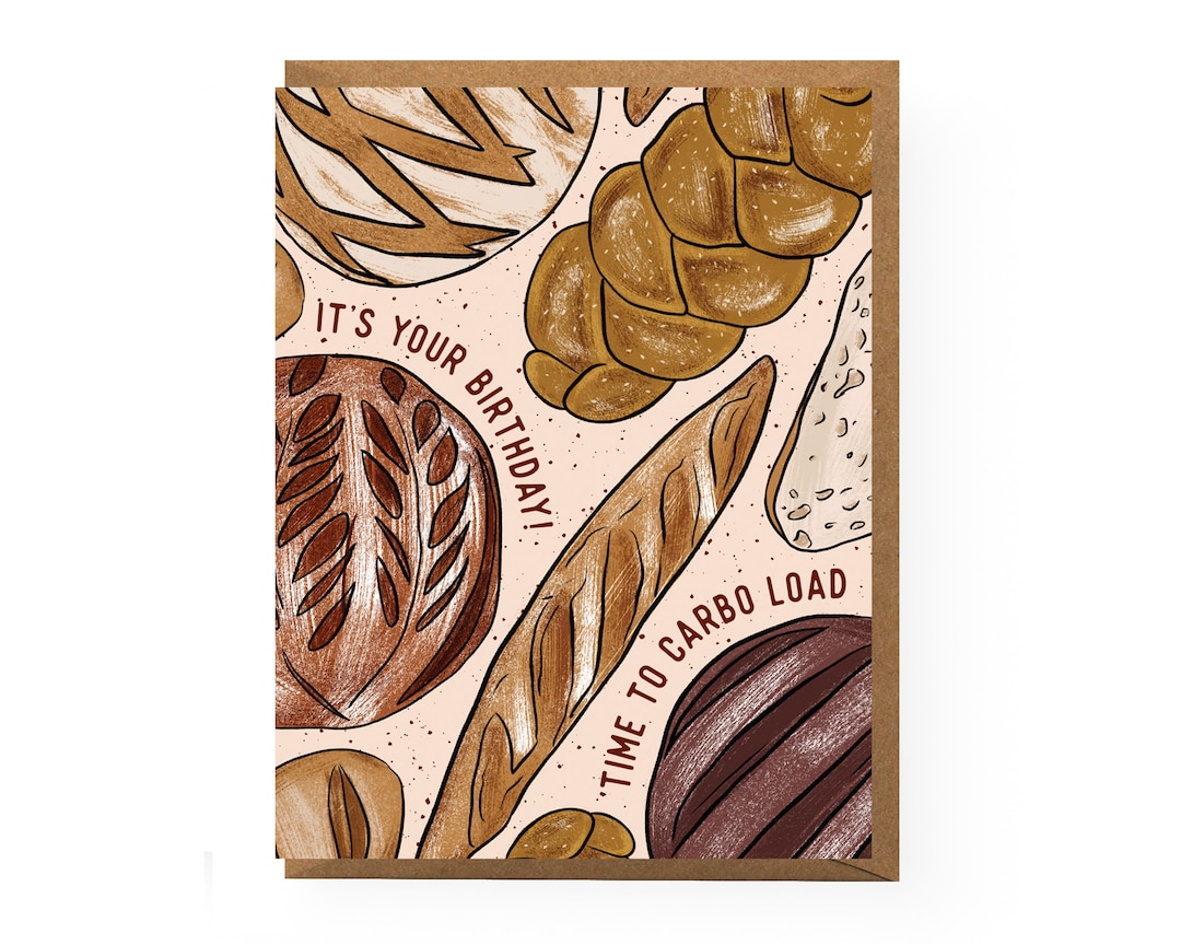 Bread Birthday Card | Foodie Birthday Card, Snacks Birthday Card - Etsy
