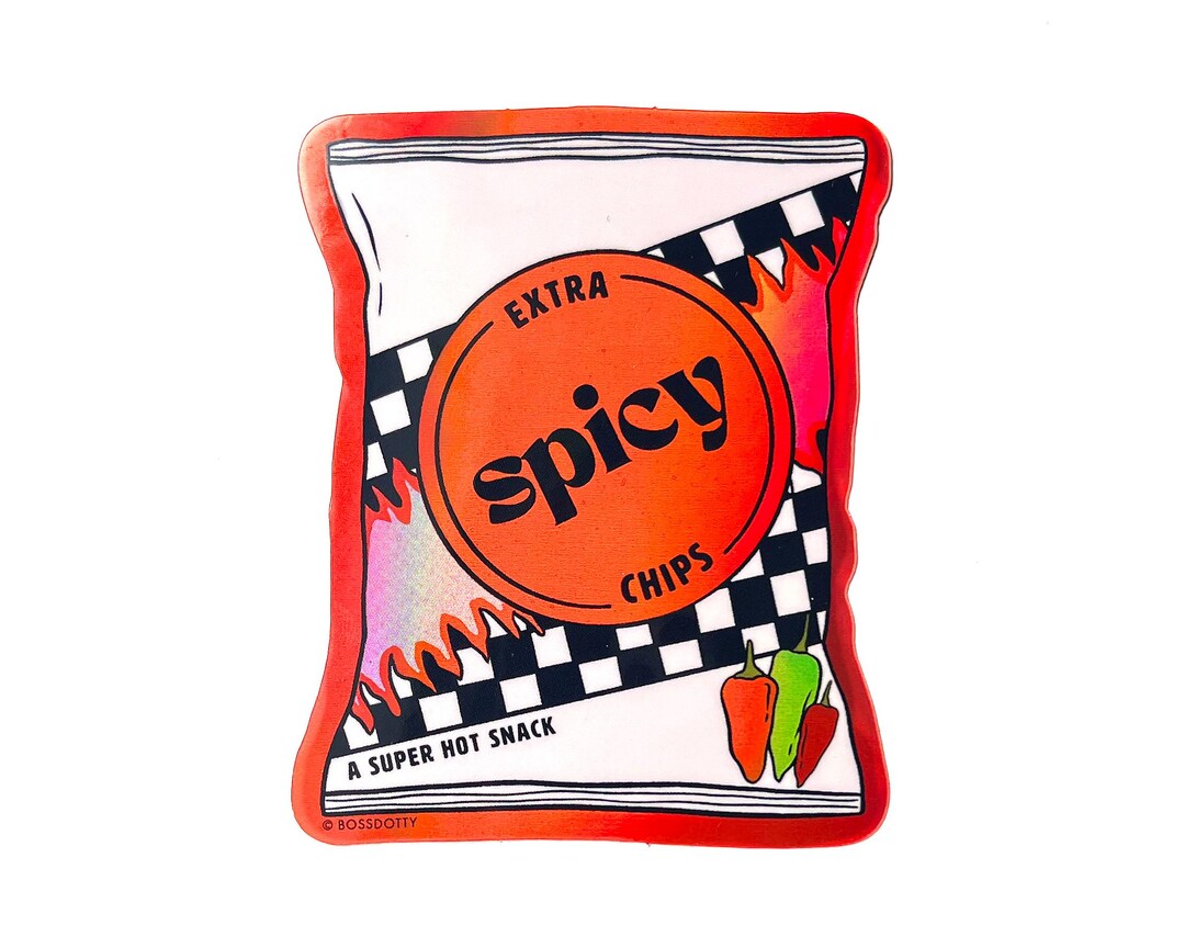 Holographic Spicy Chips Sticker - Etsy