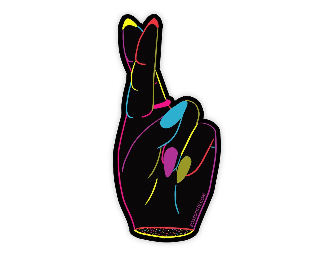 Fingers Crossed Sticker - Etsy