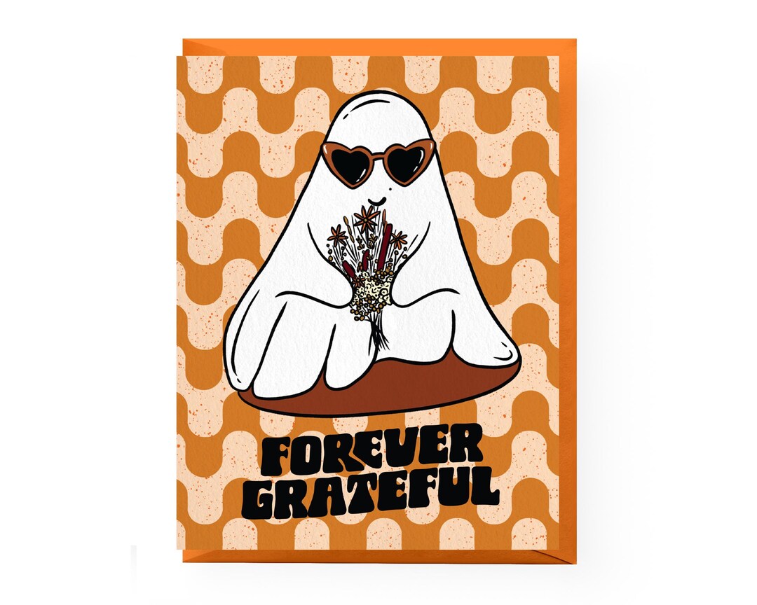 Forever Grateful Ghost Thank You Card - Etsy