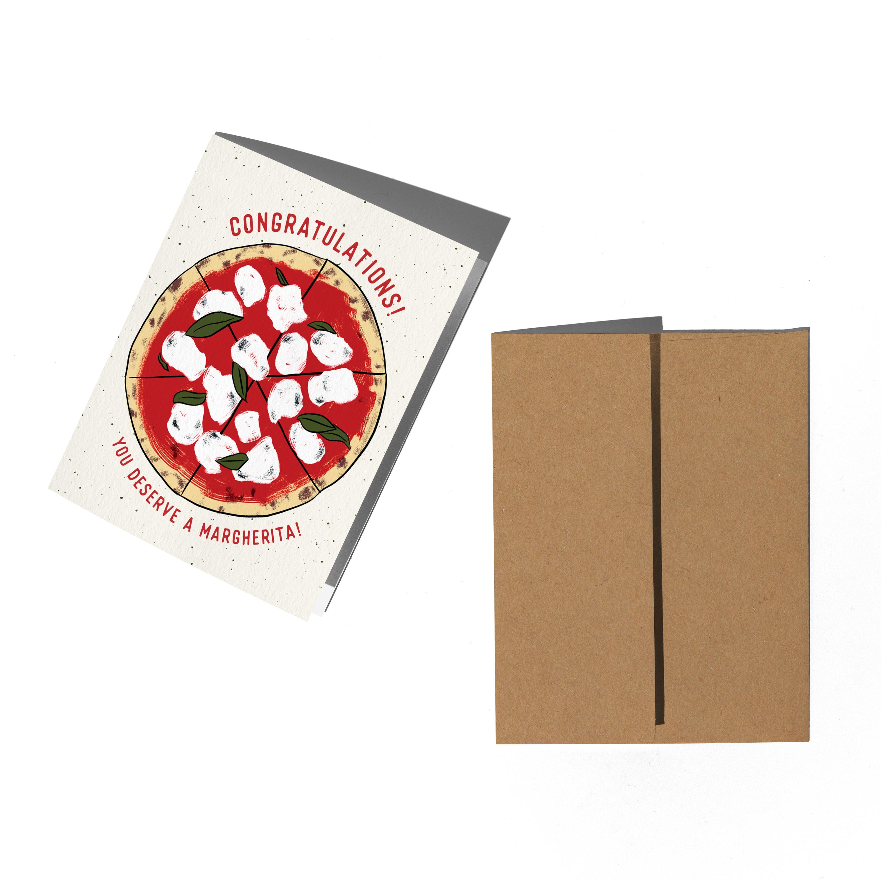 Margherita Pizza Congratulations Card | Graduation Card, New Job Card ...