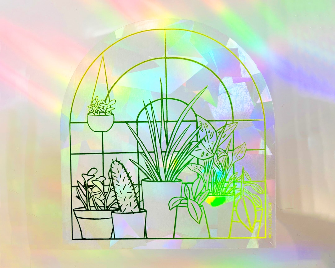 Plant Window Rainbow Suncatcher Decal | Suncatcher Sticker, Rainbow ...