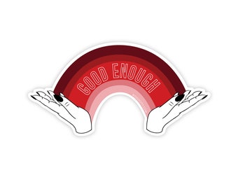 Good Enough Hand Lettered Vinyl Sticker Laptop, Car, Water Bottle ...