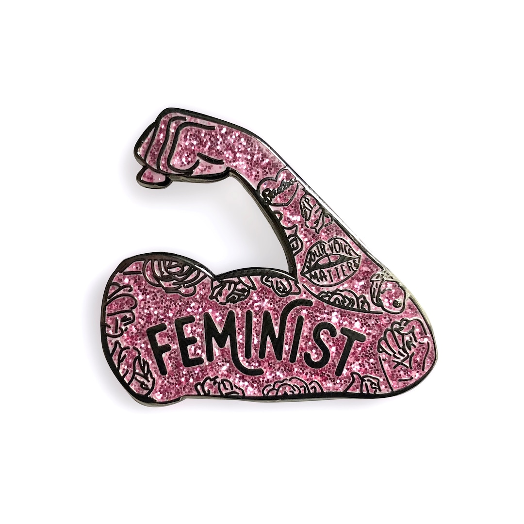 Feminist Glitter Enamel Pin - Etsy