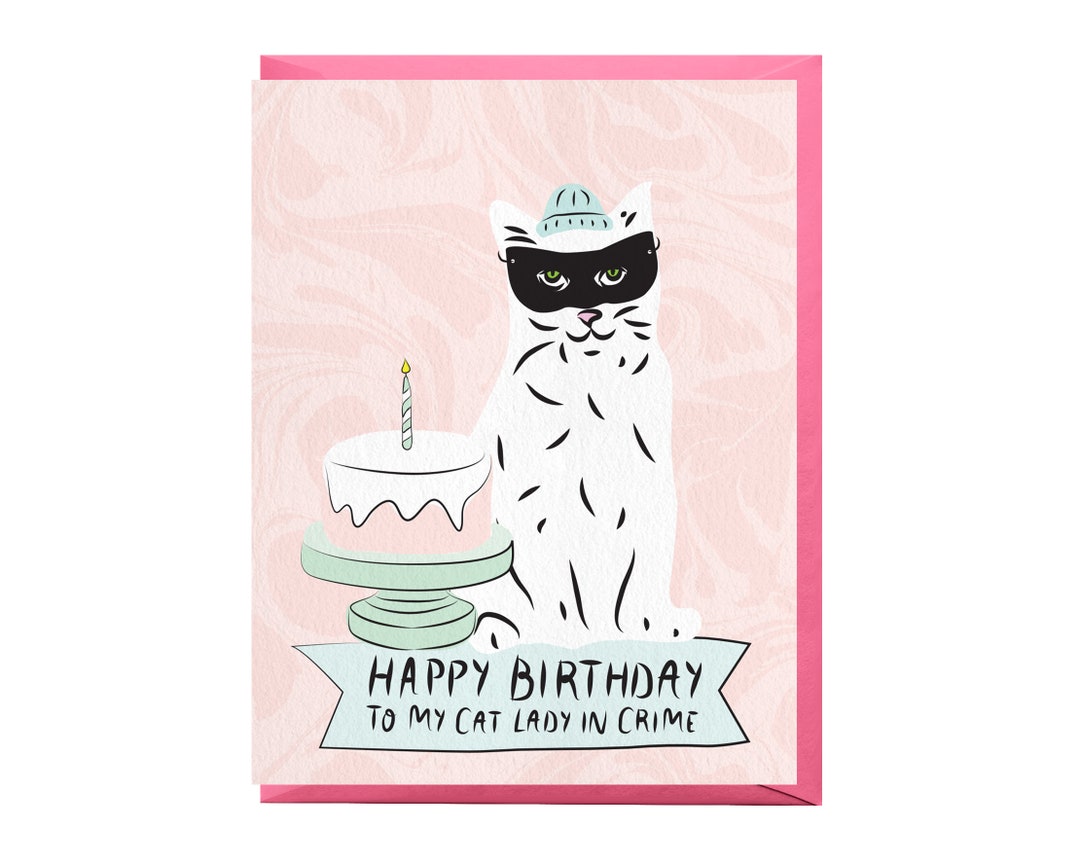 Cat Lady Birthday Card Cat Birthday Card Cat Mom Birthday - Etsy