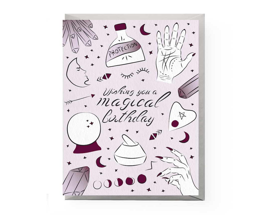 Magical Birthday Card Witch Birthday Card, Magic Birthday Card ...