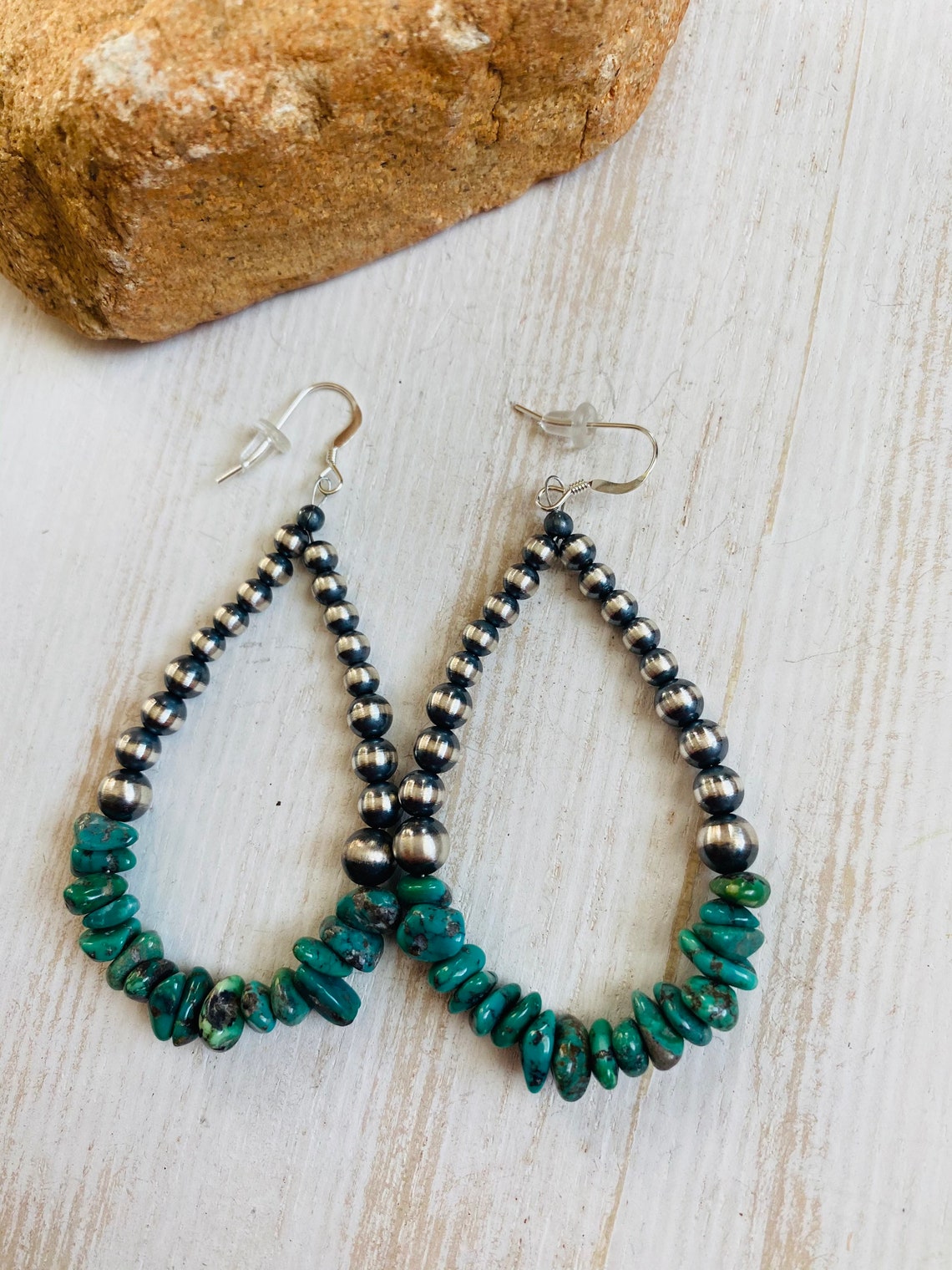 Native American Navajo Pearl and Turquoise Beaded Dangle | Etsy