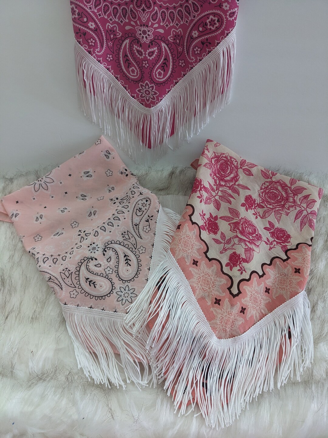 Pink Fringe Bandana Accessory, the Perfect Western Bandana for Girls ...