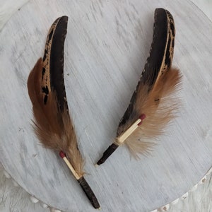 Hat Band Feathers. Custom Brown Hat Band Feather Cluster for Your Hat ...