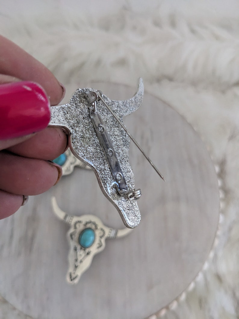 Cowboy Brooch Bull Head Hat Pin! Update Your Favorite Western Hat. Pin ...