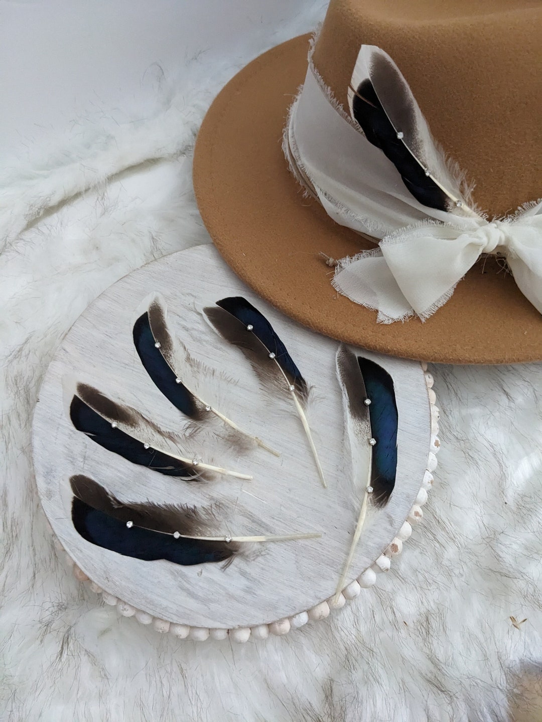 Rhinestone Feather Hat Accessory/western Brooch/hat Pin/hat Jewelry ...