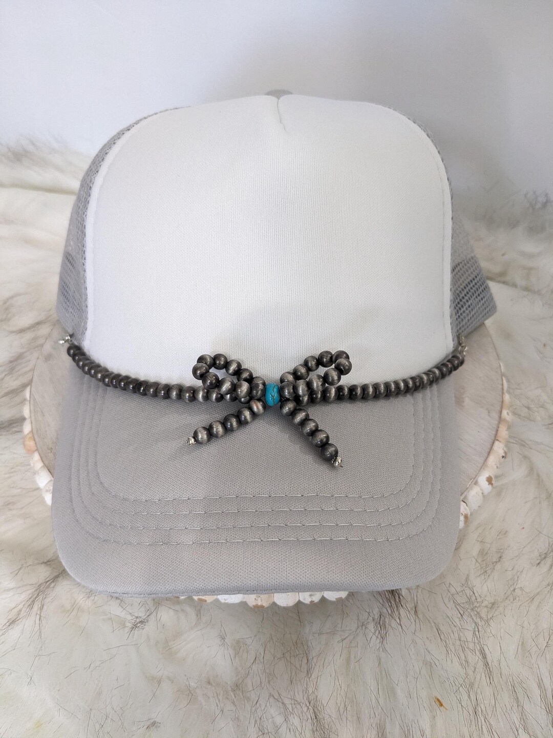 Cowgirl Trucker Hat Navajo Pearl Bow Chain / Hat Charm/bow Hat Chains ...