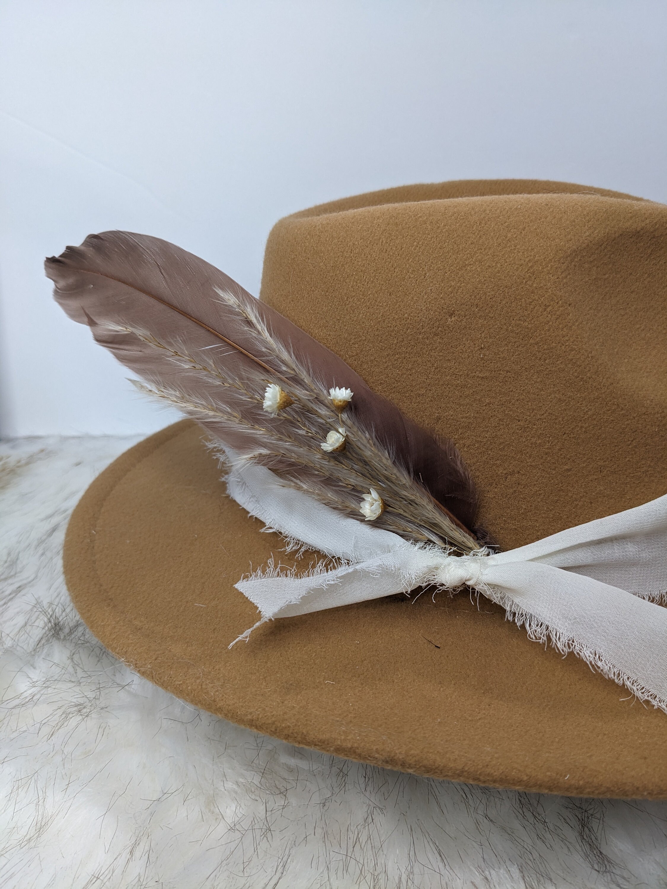 Rustic Hat Band Feathers. Hat Band Accessory. Custom Feather for Your ...