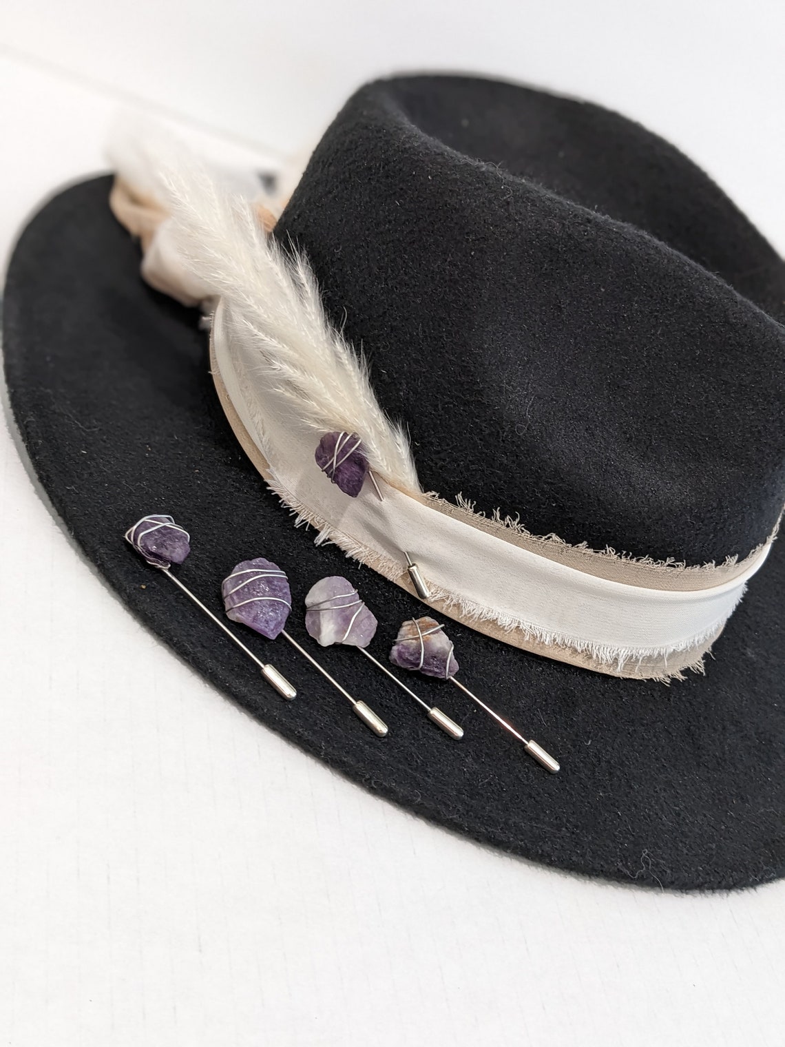 Amethyst Hat Pins Add to Your Favorite Western Hat Beanie - Etsy