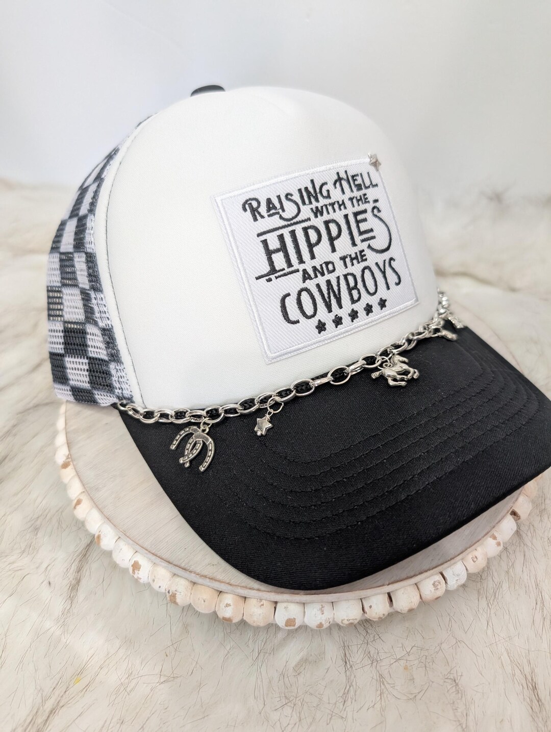 Cowboy Trucker Hat / Raising Hell Trucker Hat / Country Concert Hat ...