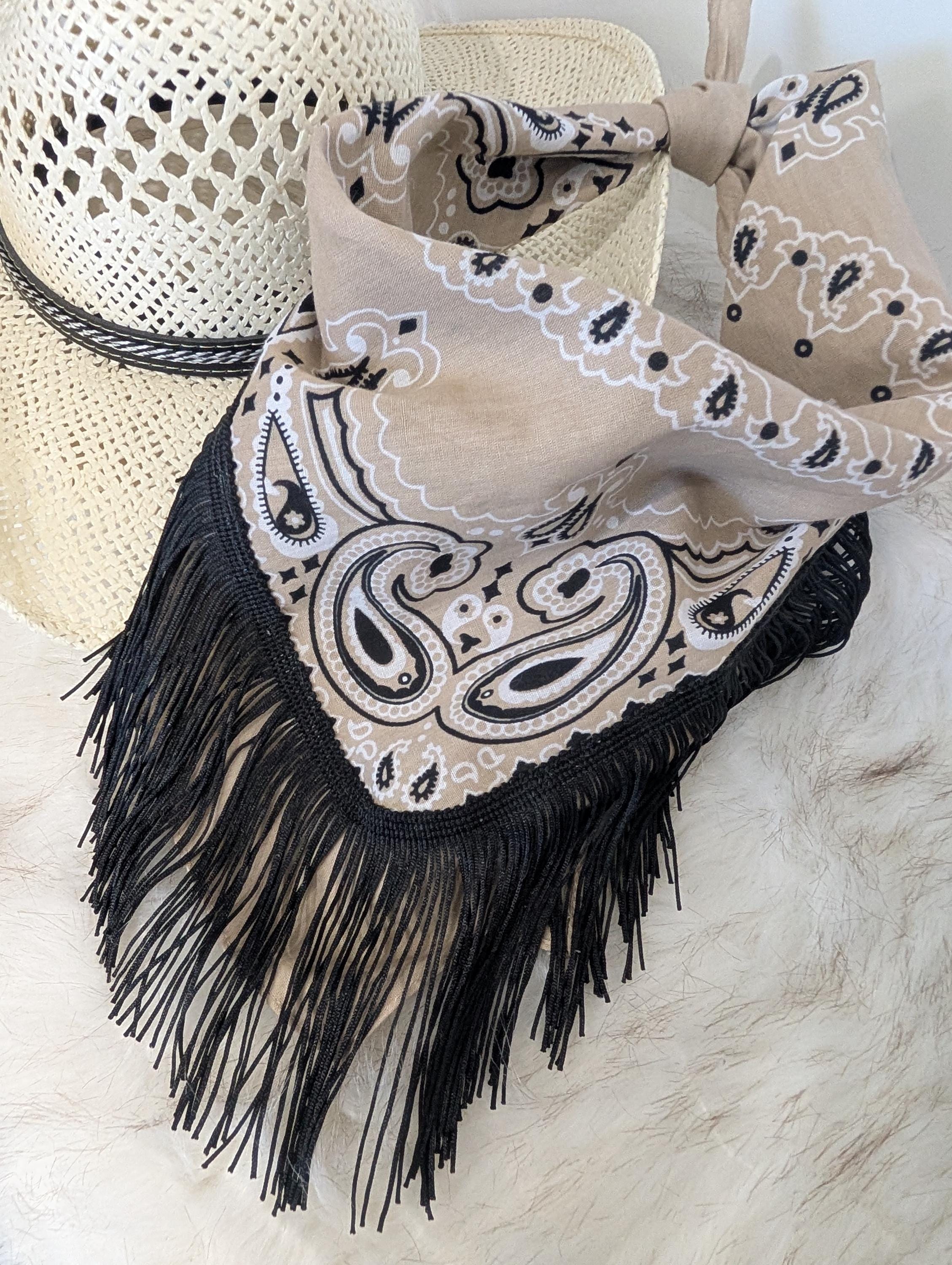 Cowgirl Fringe Bandana/ Cotton Fringe Bandana / Cowgirl Accessory - Etsy