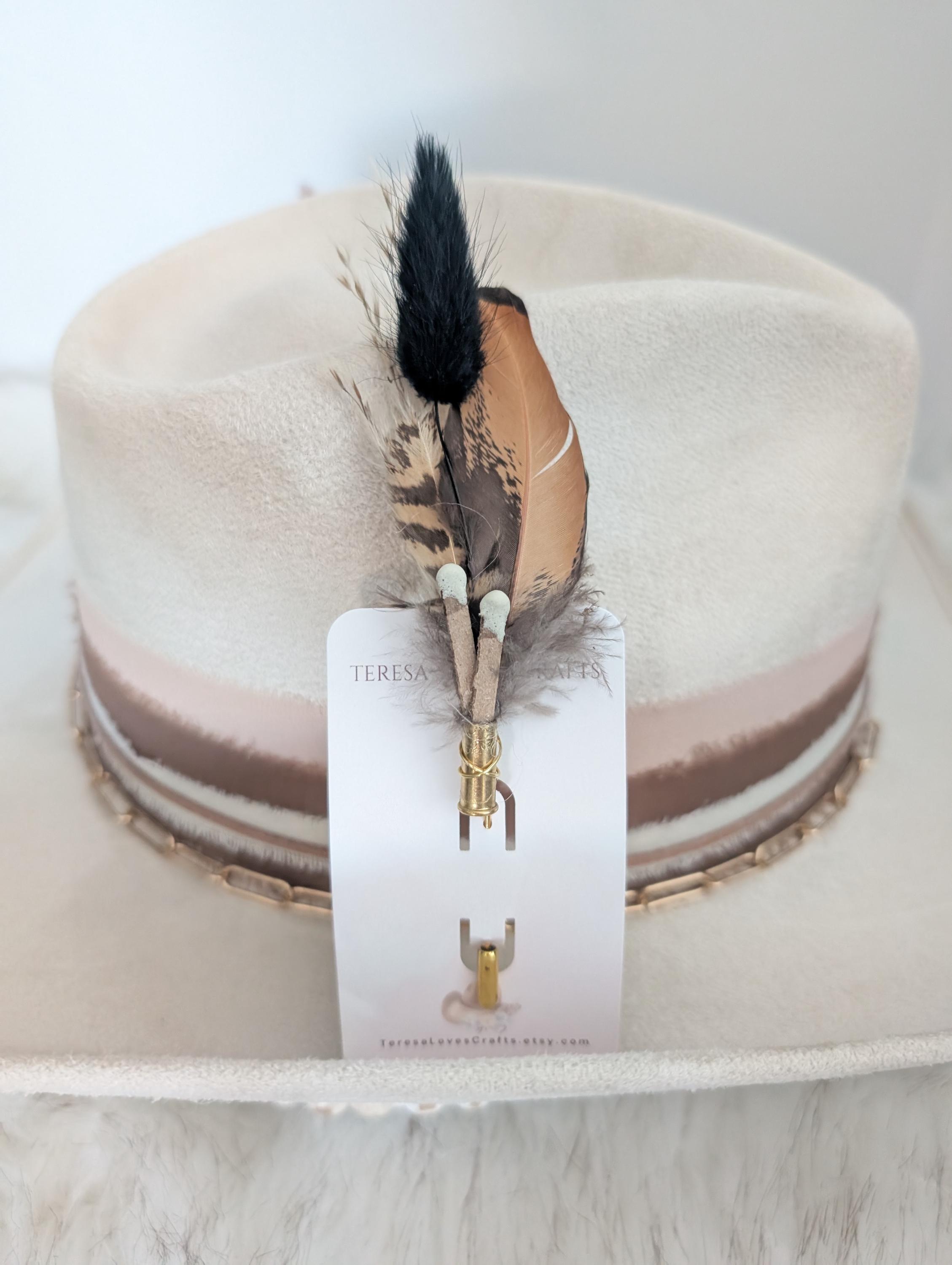 Upcycled Bullet Casing Hat Pin With Feathers. Upcycled 22 Casing/hat ...