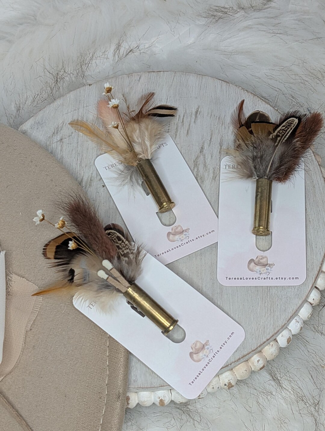 357 Casing Upcycled Hat Pin With Feathers. Hat Accessory/western Brooch/hat Pin/lapel Pin ...