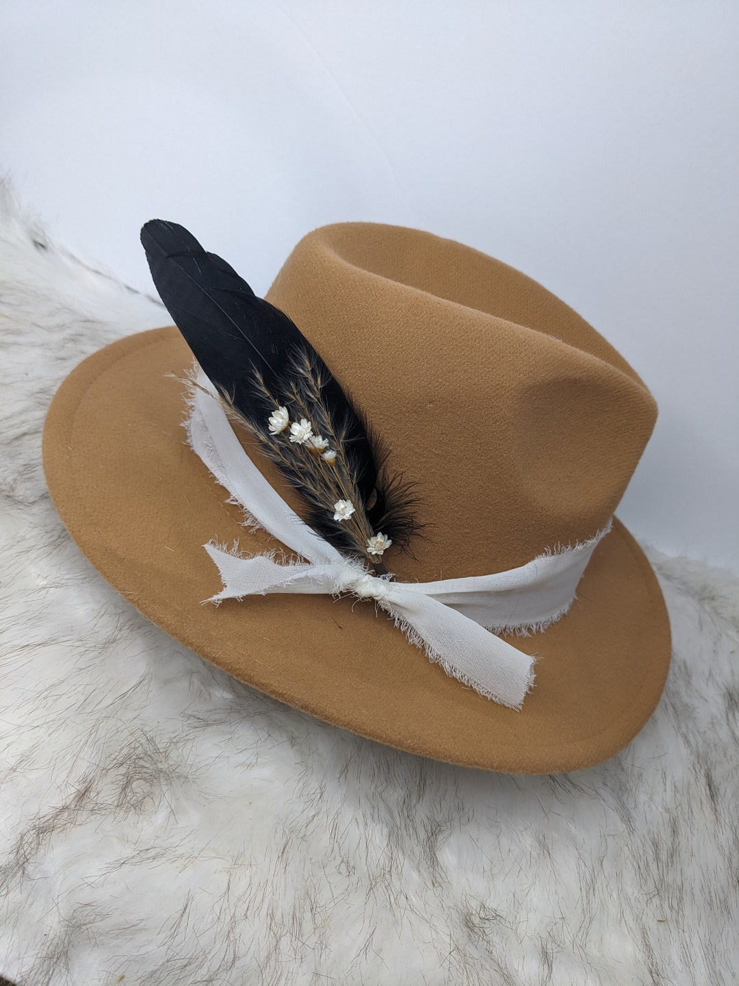 Rustic Hat Band Feathers. Hat Band Accessory. Custom Feather for Your ...