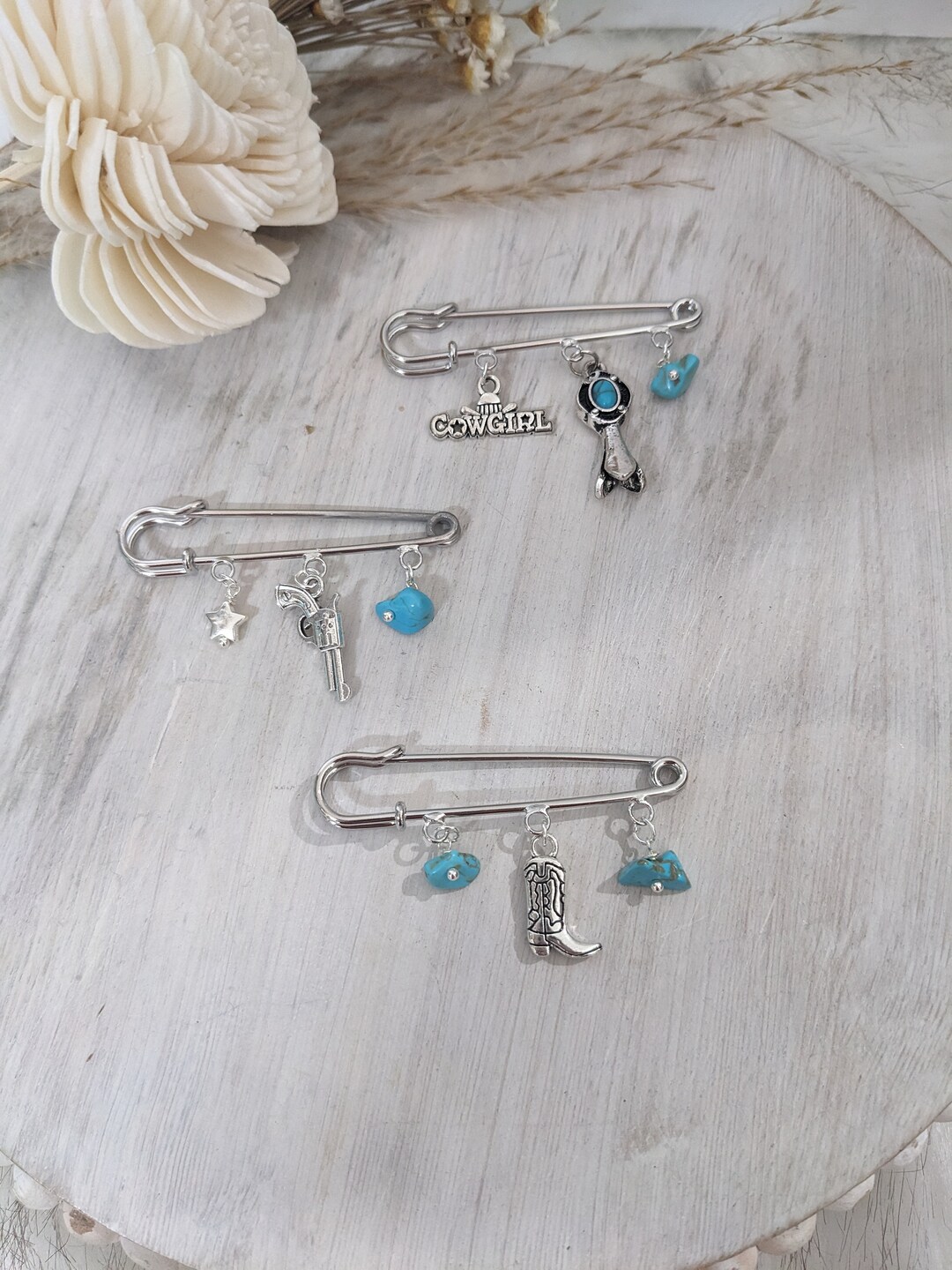 Safety Pin Hat Pins! Update Your Favorite Western Hat. Pin to Shirt ...