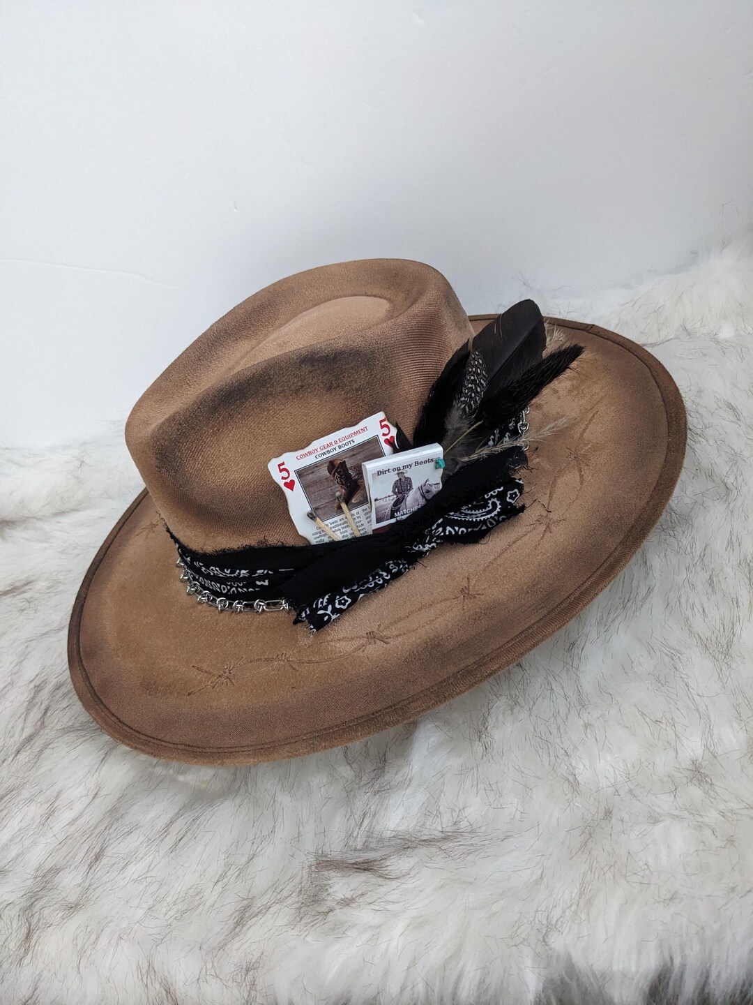 Rustic Cowboy Rancher Hat / Cowboy Hat/ Custom Cowboy Hat/suede Rancher ...