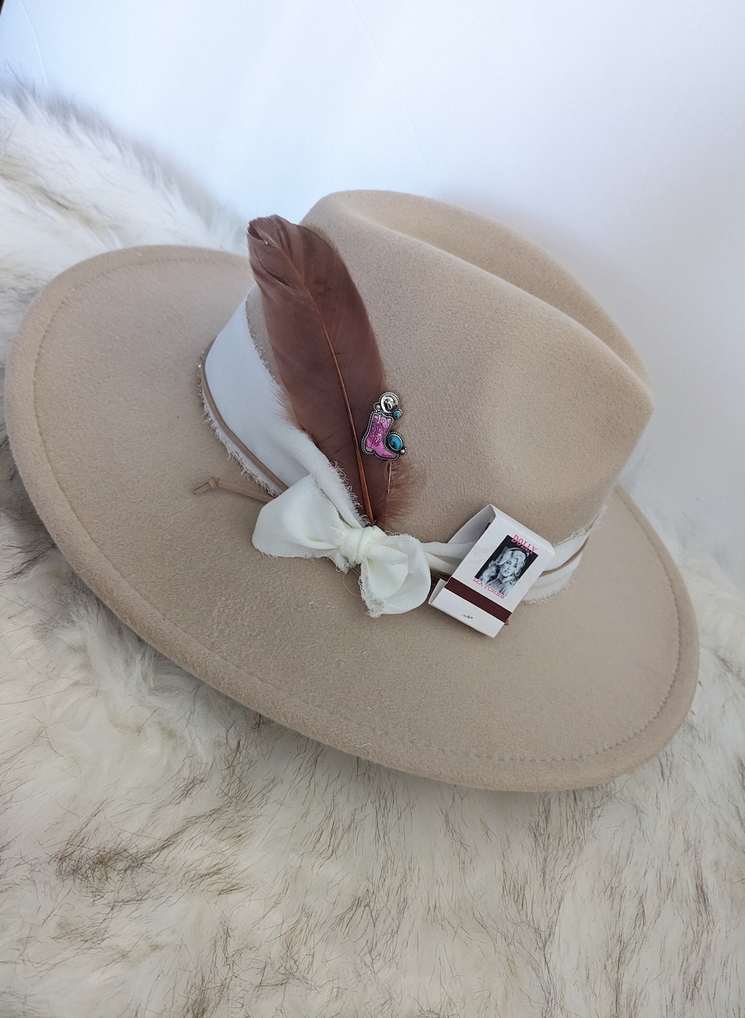 Custom Dolly Hat Band. Add to Your Favorite Western Hat, Fedora, Floppy ...